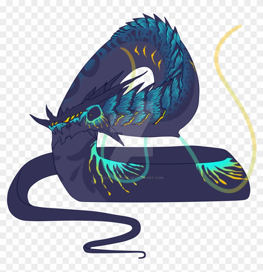 Seafloor Wyrm [closed] By Glitchedbat - Dragon - Free Transparent PNG ...